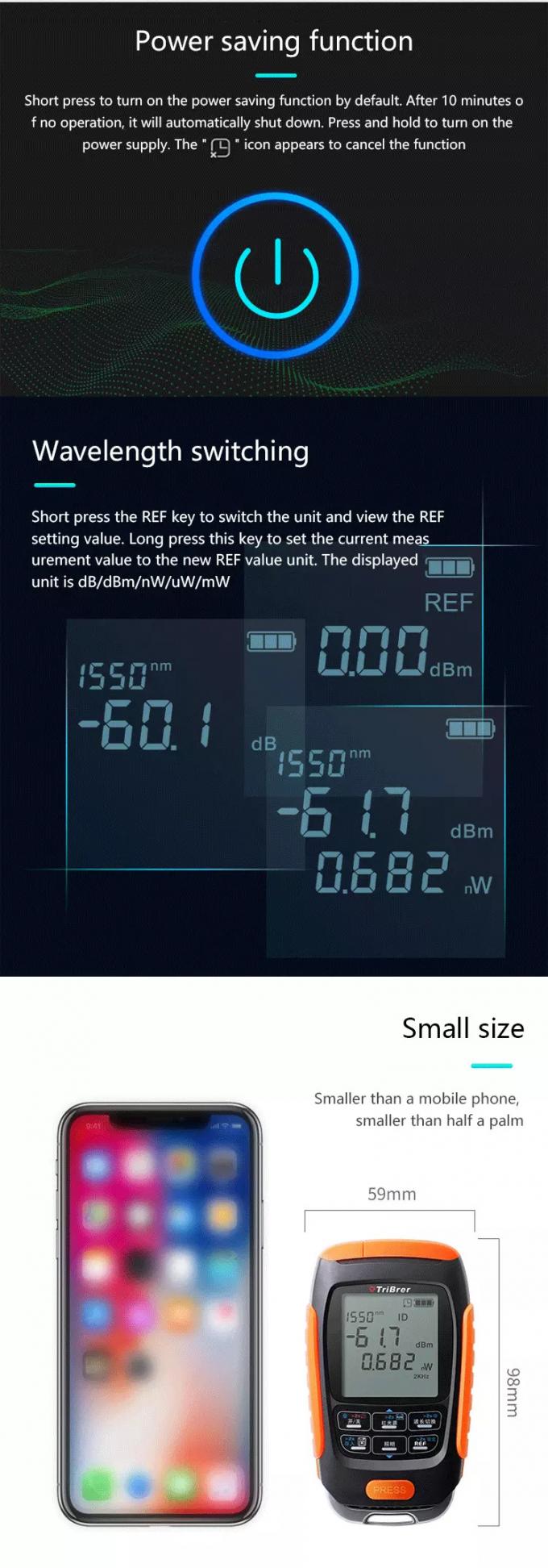 TriBrer APM50 Mini Optical Power Meter OPM FTTH multifuncional
